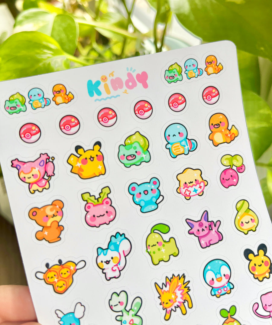 Tiny Pokemon Sticker sheet – Kindy