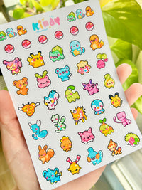 Tiny Pokemon Sticker sheet – Kindy